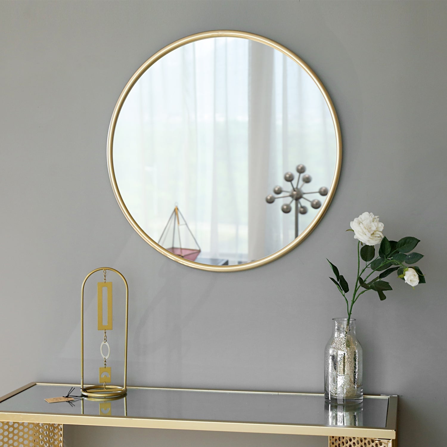 MacLuu 24 Inch Gold Round Metal Wall Mirror – Budget Better Home