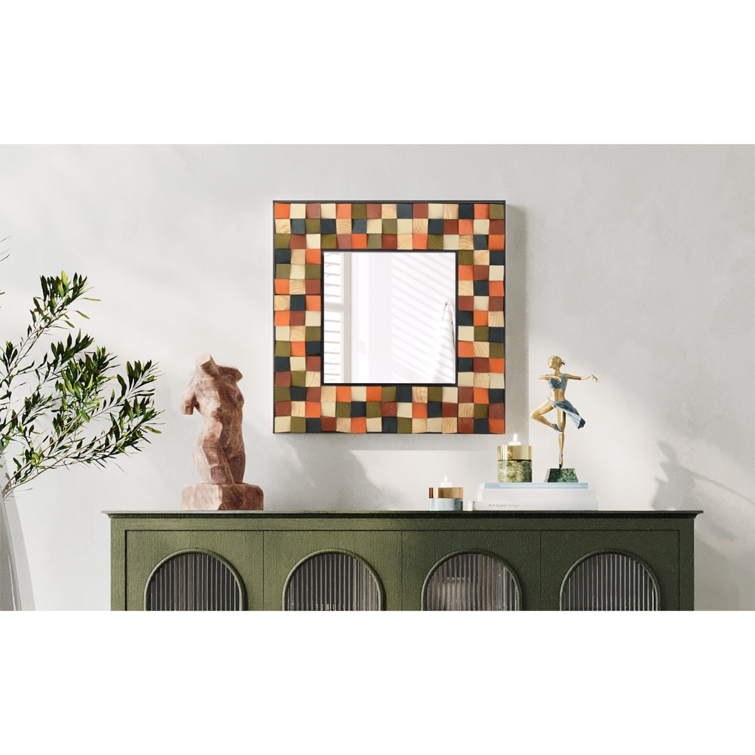 MacLuu 30 Inch Square Wood Decorative Wall Mirror – Budget Better Home